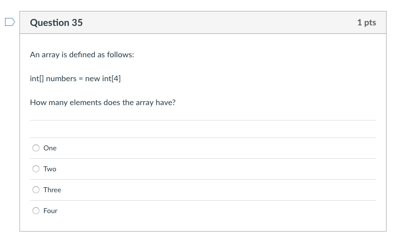 Solved Question 19 1 Pts Consider The Following Array 