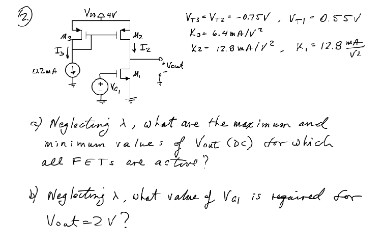 Solved 2c . If λ1 = λ2 =λ3 = 0.4 V^-1, estimate the voltage | Chegg.com