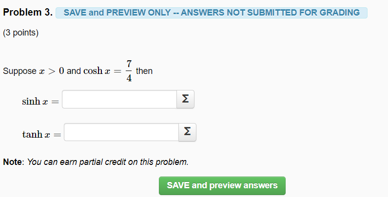 Solved Problem 3. SAVE and PREVIEW ONLY -- ANSWERS NOT | Chegg.com