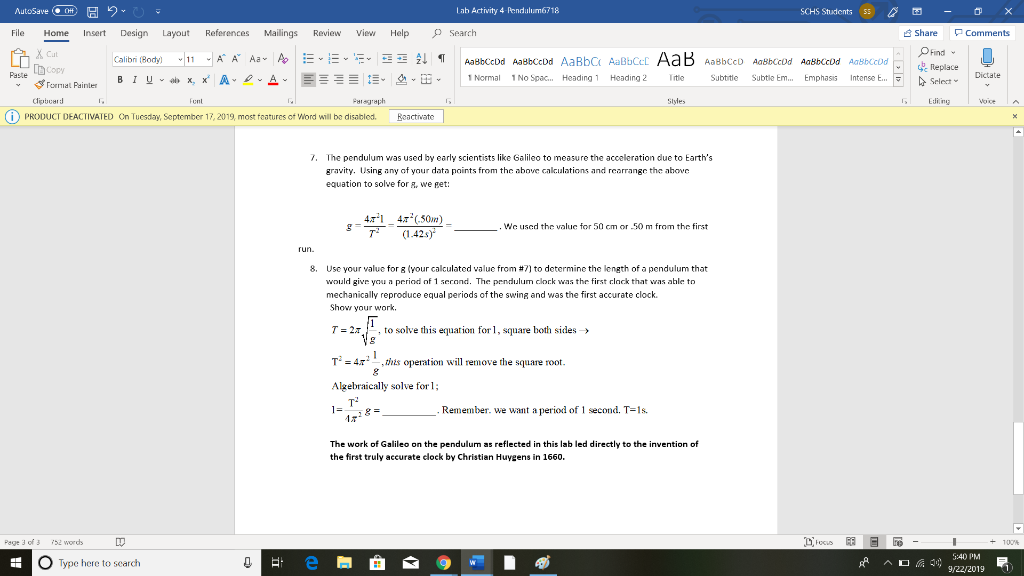 Solved Lab Activity 4-Rendulum6718 SCHS Students ss 0 X | Chegg.com