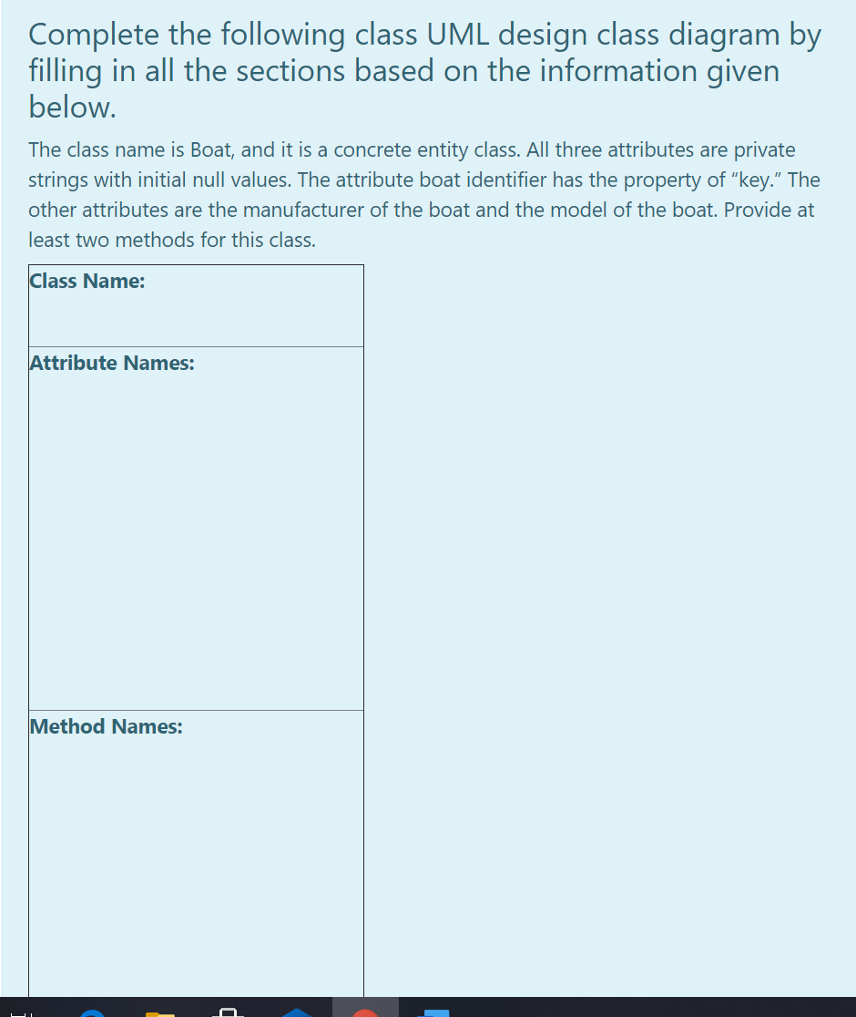 Solved Complete the following class UML design class diagram | Chegg.com