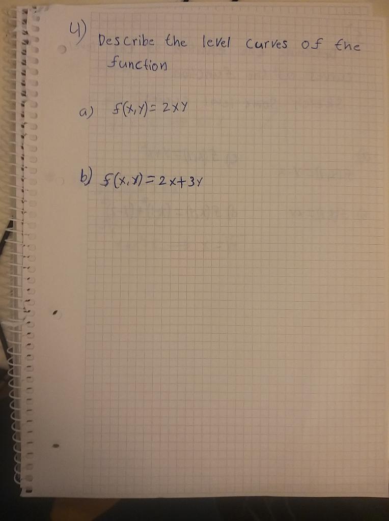 Solved 1) Describe the level curves of the function a) | Chegg.com
