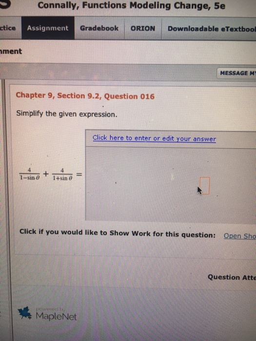 Solved Connally, Functions Modeling Change, 5e ctice | Chegg.com