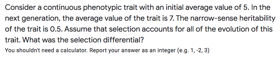 Solved Consider a continuous phenotypic trait with an | Chegg.com