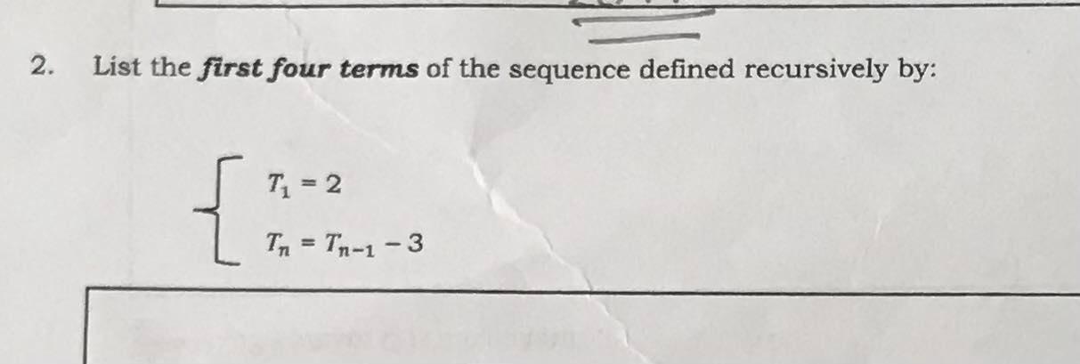 Solved List the first four terms of the sequence defined | Chegg.com