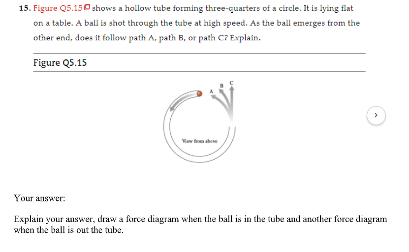 Solved 15. Figure Q5.150 shows a hollow tube forming | Chegg.com
