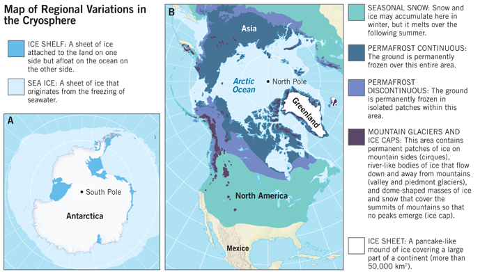 Solved The cryosphere is composed of all parts of Earth | Chegg.com