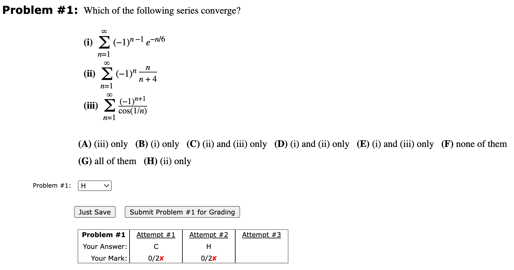 Solved Problem # 1: Which of the following series | Chegg.com