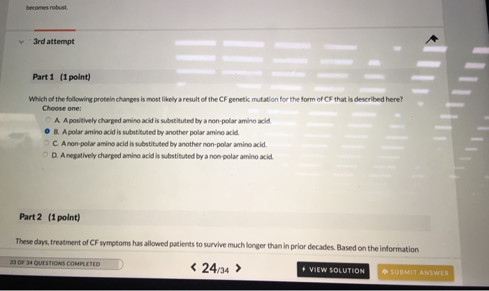Solved becomes robust. 3rd attempt Part 1 (1 point) Which of | Chegg.com