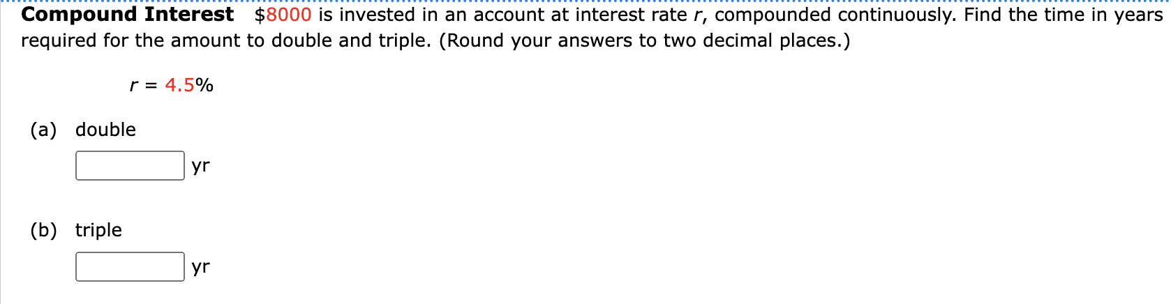 Solved Compound Interest $8000 is invested in an account at | Chegg.com
