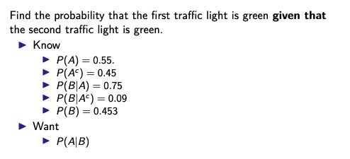 Solved Find the probability that the first traffic light is | Chegg.com