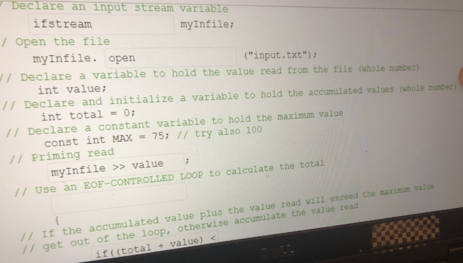 Solved Using an EOF-CONTROLLED LOOP, remain accumulating the | Chegg.com