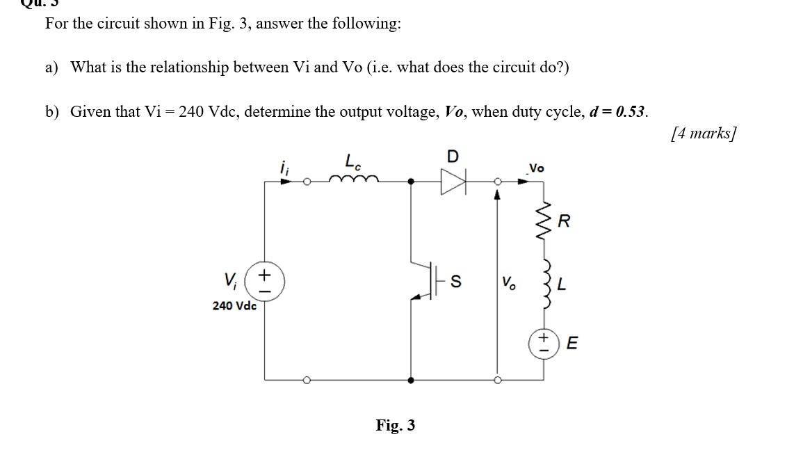 Solved For the circuit shown in Fig. 3, answer the | Chegg.com