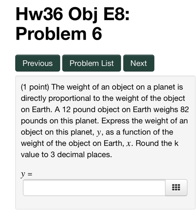 Solved Hw36 Obj E8: Problem 5 Previous Problem ListNext (1 | Chegg.com