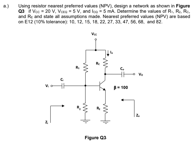 Solved a.) Using resistor nearest preferred values (NPV), | Chegg.com
