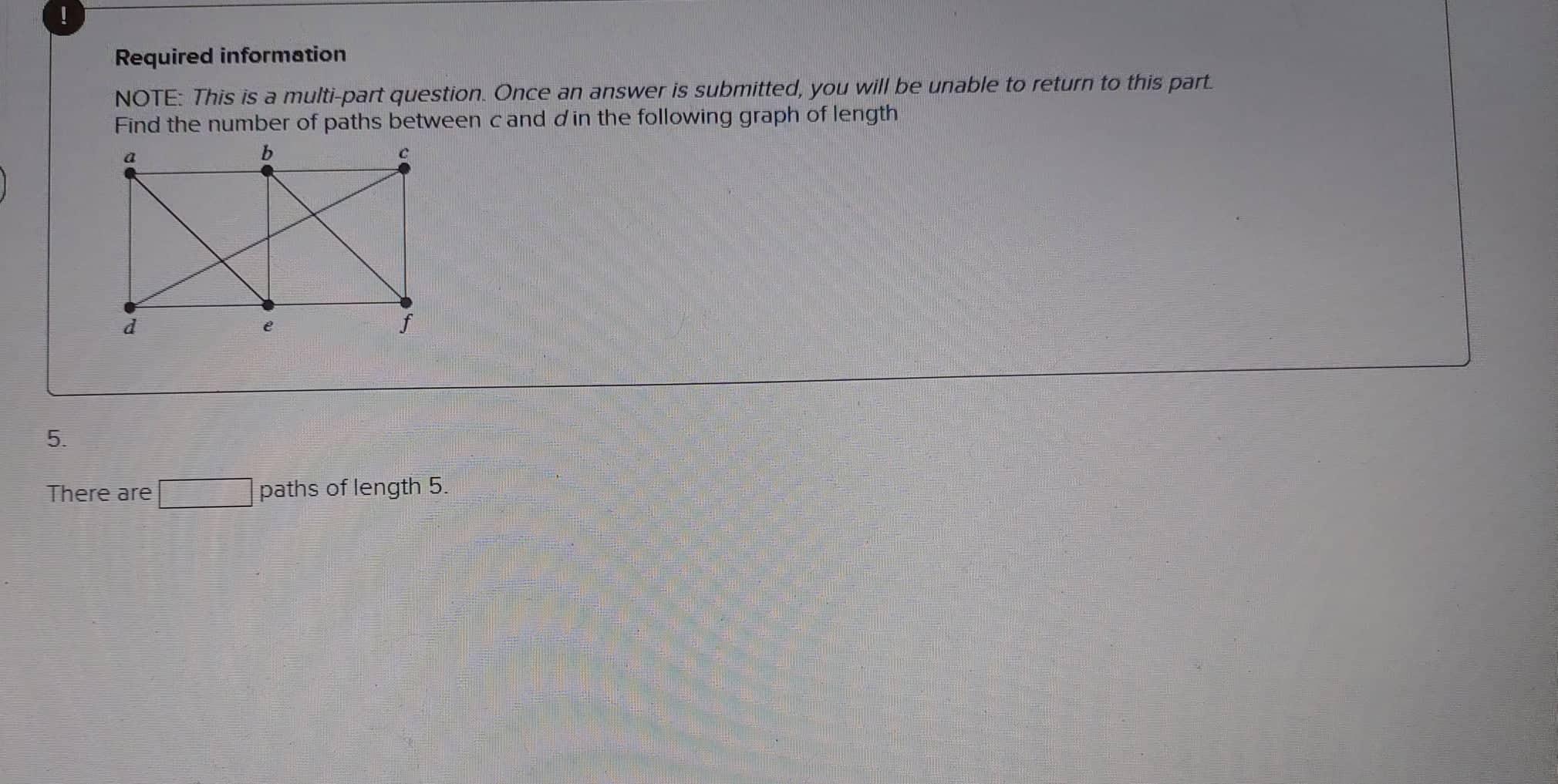 Solved Required information NOTE: This is a multi-part | Chegg.com
