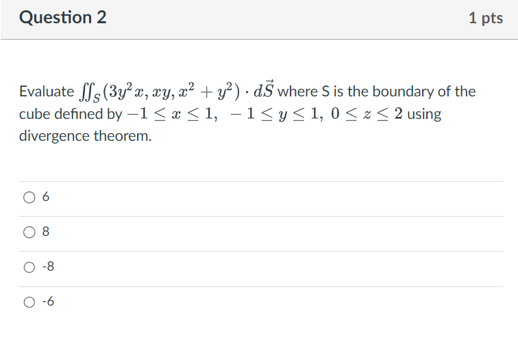 Solved Evaluate ∬S(3y2x,xy,x2+y2)⋅dS where S is the boundary | Chegg.com