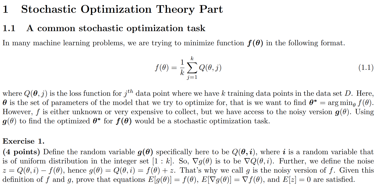 1 Stochastic Optimization Theory Part 11 A Common 