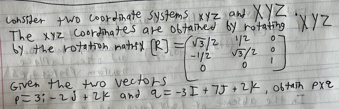 Solved consiter two coordinate systems xyz and XYZ. The xyz | Chegg.com