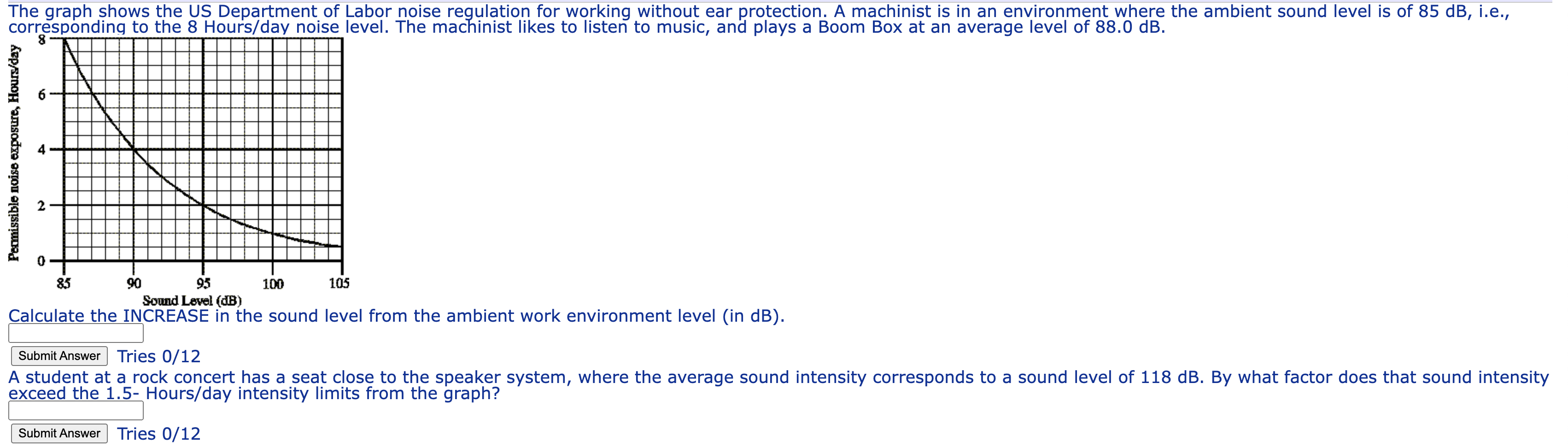 Solved sound Level (ab) Calculate the INCREASE in the sound | Chegg.com