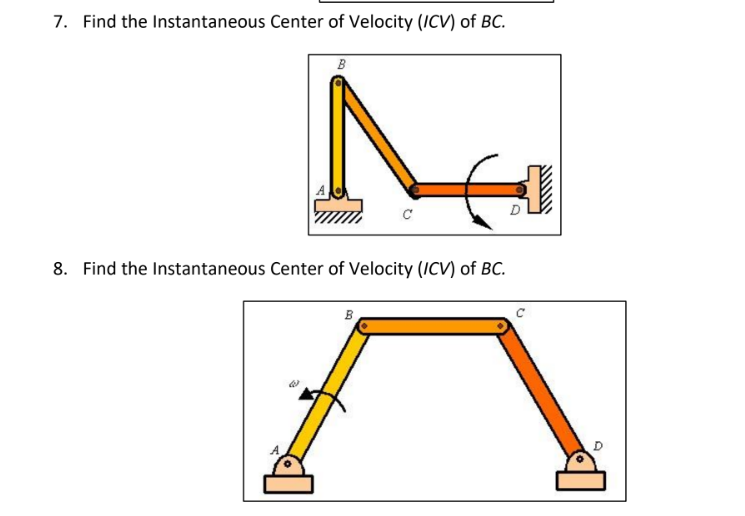 Solved 7. Find the Instantaneous Center of Velocity (ICV) of | Chegg.com