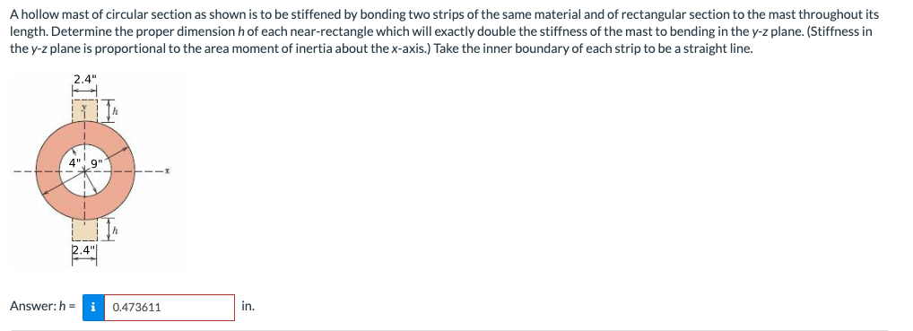 Solved A hollow mast of circular section as shown is to be | Chegg.com