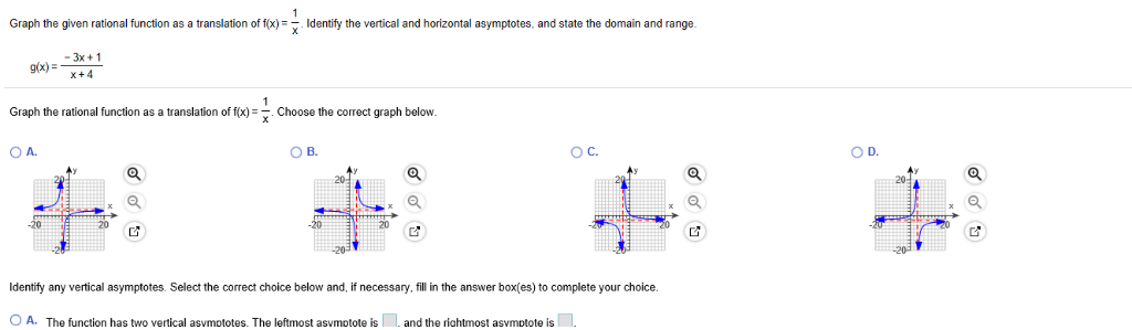 Solved 1 Graph the given rational function as a translation | Chegg.com
