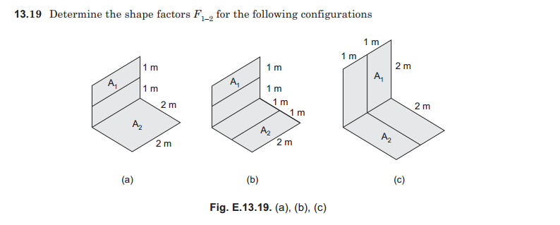 Solved 13.19 Determine the shape factors F_, for the | Chegg.com