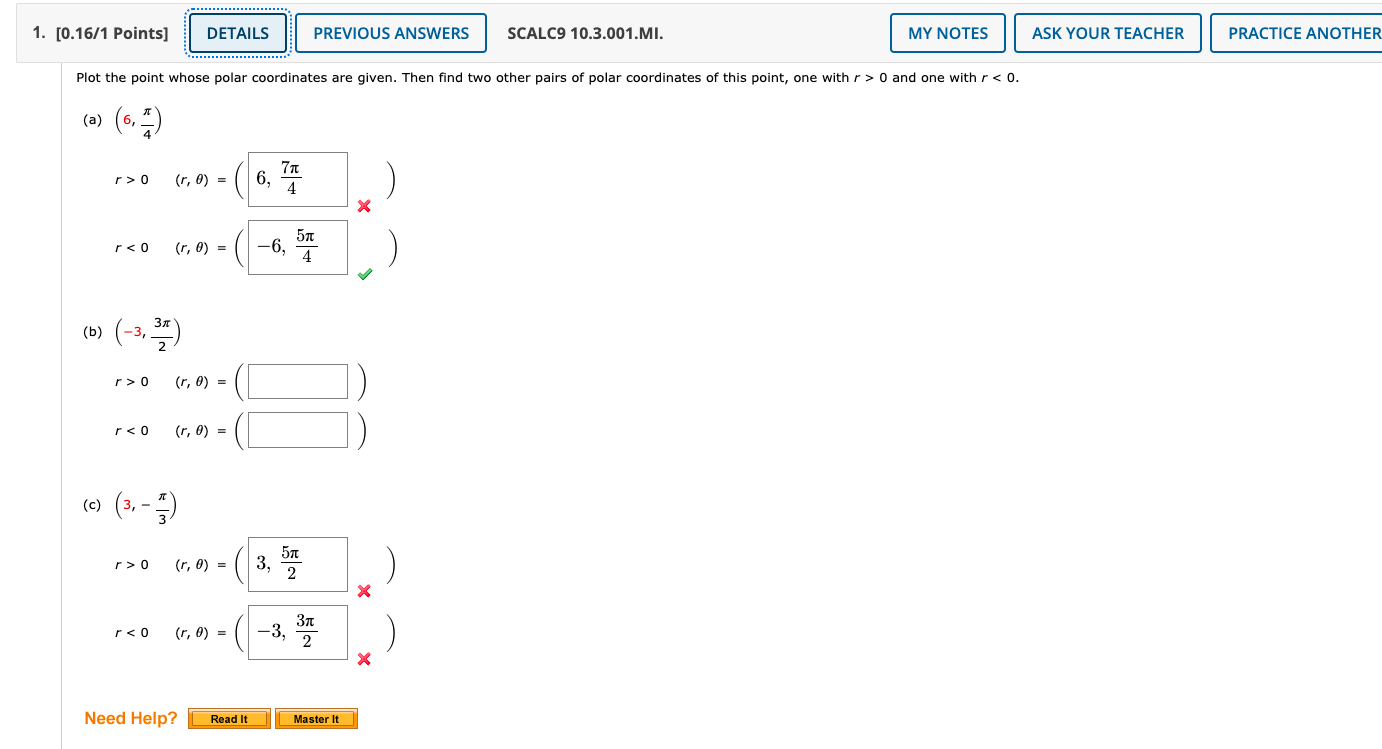 Solved (6,4π) r>0(r,θ)=( r