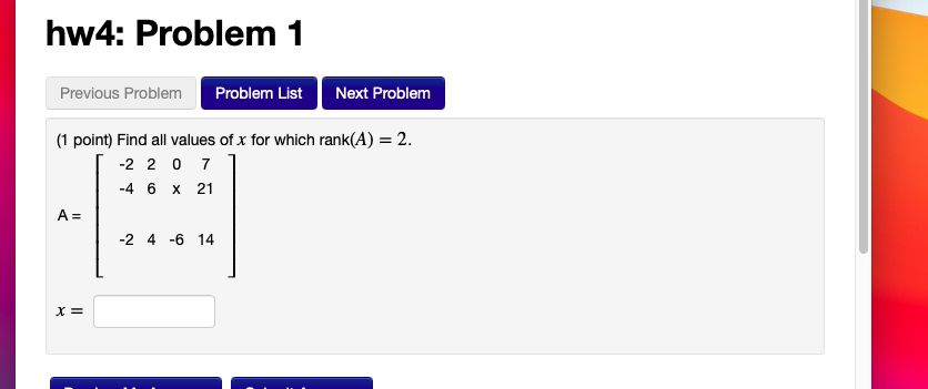 Solved hw4: Problem 1 Previous Problem Problem List Next | Chegg.com