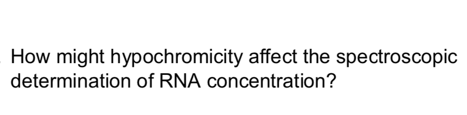 Solved - How might hypochromicity affect the spectroscopic | Chegg.com