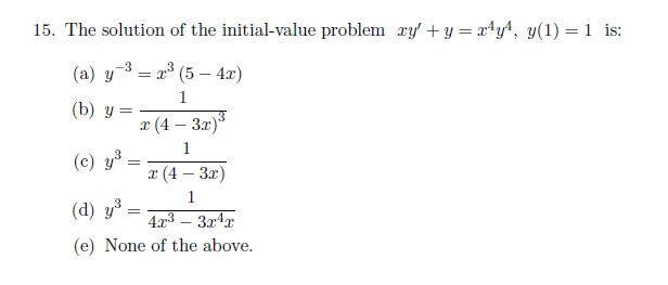 [Solved]: 15. The solution of the initial-value problem
