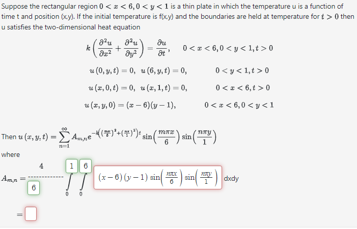 Solved Suppose the rectangular region 00 then u satisfies | Chegg.com