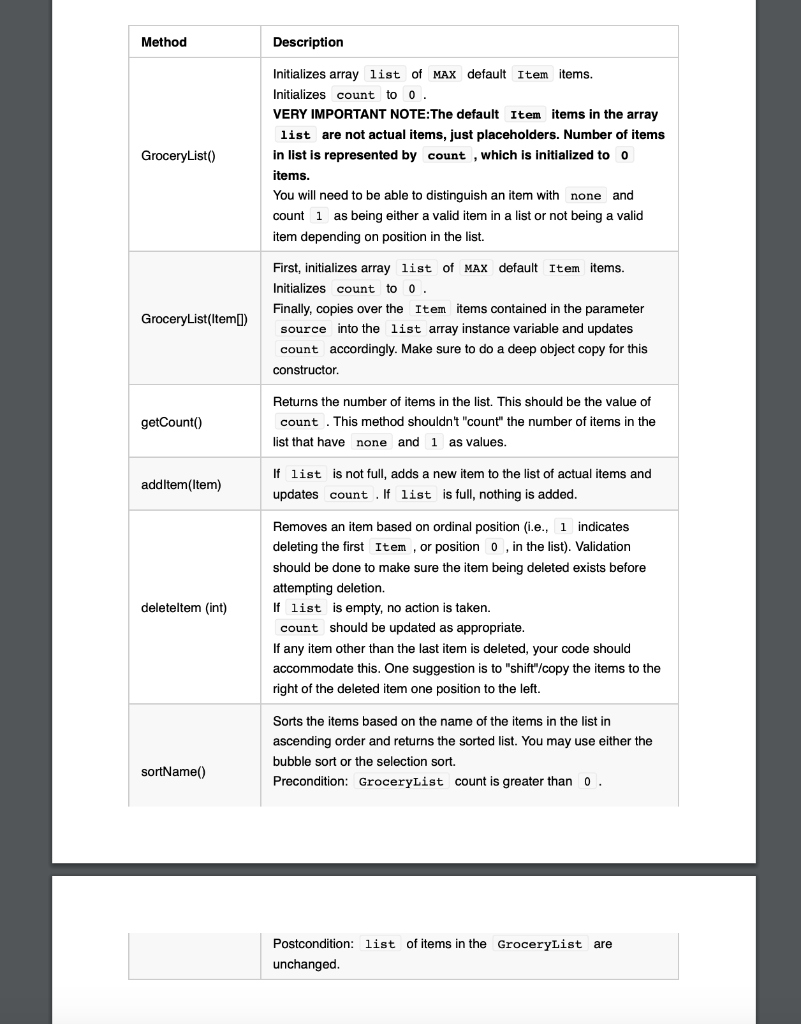Solved • Name your classes as follows: o o Item in source | Chegg.com