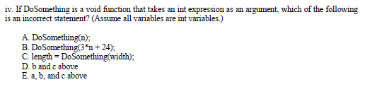Solved iv. If DoSomething is a void function that takes an | Chegg.com