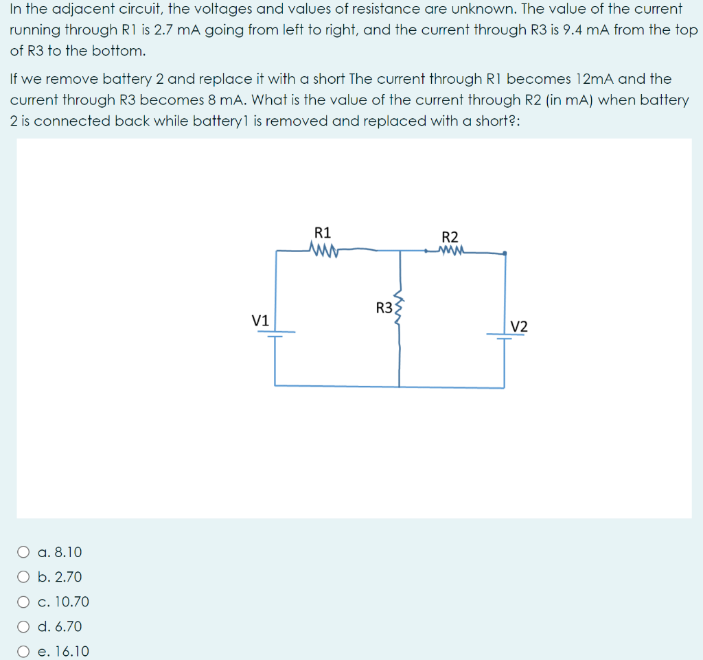 Solved In the adjacent circuit, the voltages and values of | Chegg.com