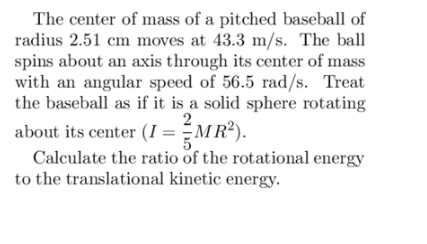 Solved The center of mass of a pitched baseball of radius | Chegg.com