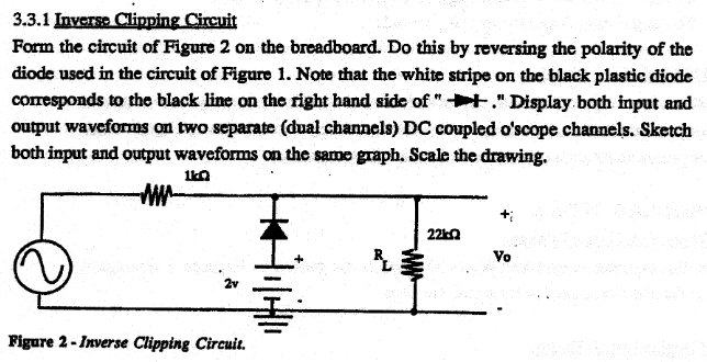Solved 3.3.1 Inverse Clipping Circuit Form the circuit of | Chegg.com