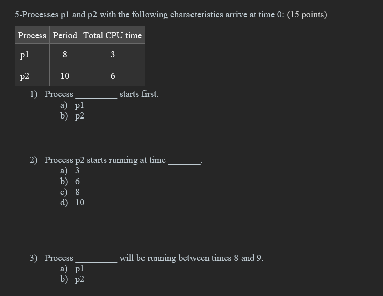 Solved 5-Processes p1 and p2 with the following | Chegg.com