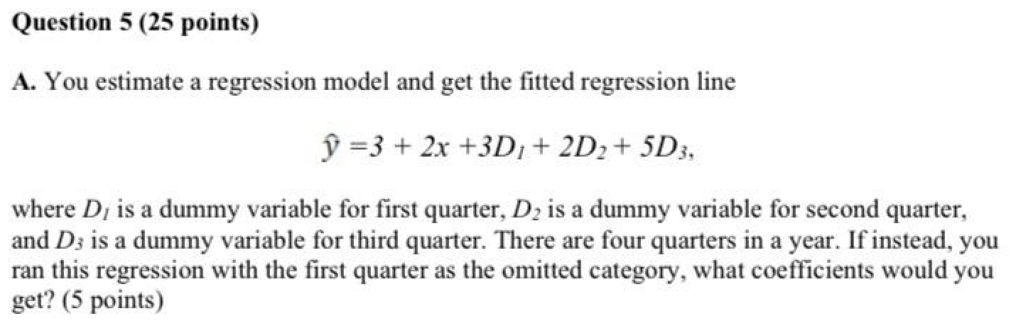 Solved A You Estimate A Regression Model And Get The Fitted 9437