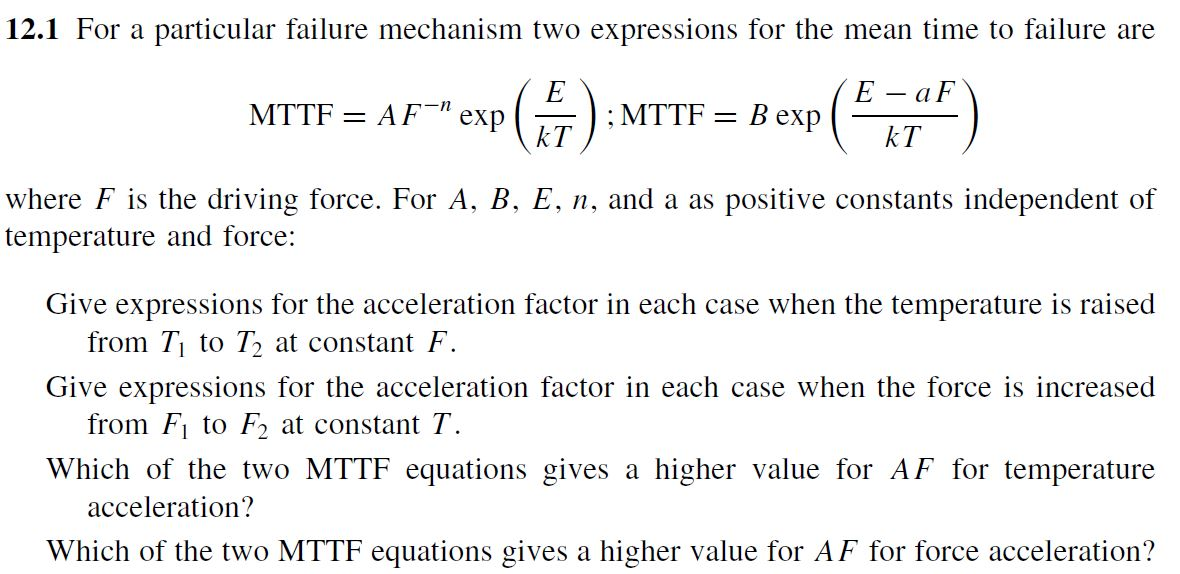 12.1 For a particular failure mechanism two | Chegg.com
