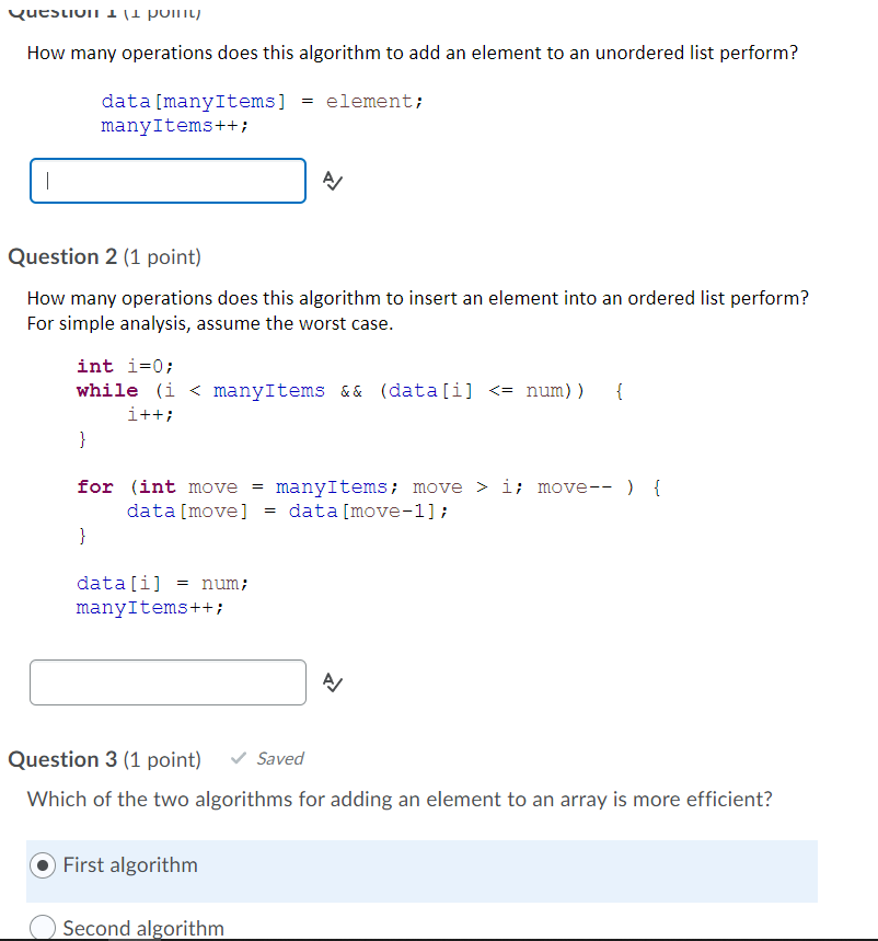 Solved Question 1 11 PUITIL How many operations does this | Chegg.com