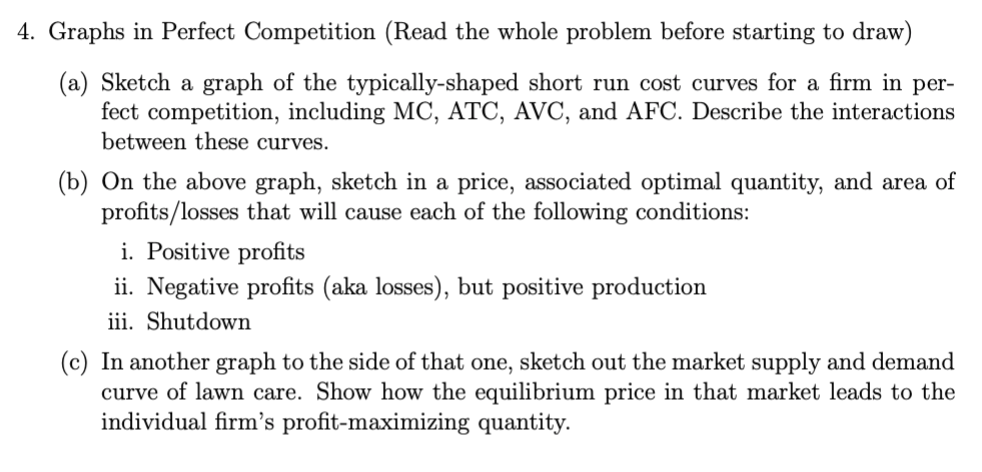 Solved 4. Graphs in Perfect Competition (Read the whole | Chegg.com