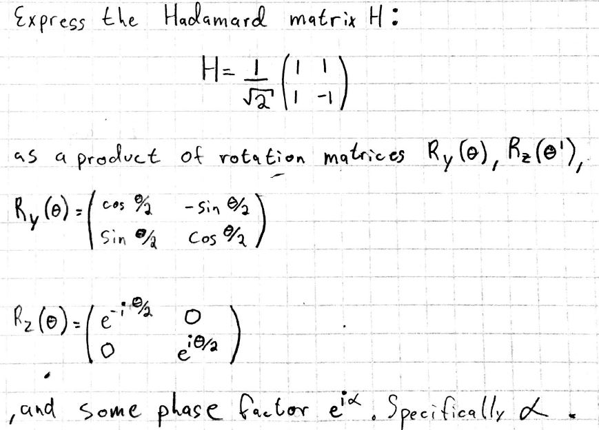 Solved Express the Hadamard matrix H: H-SE (1) as a product | Chegg.com