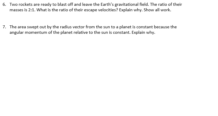 Solved 6. Two rockets are ready to blast off and leave the | Chegg.com