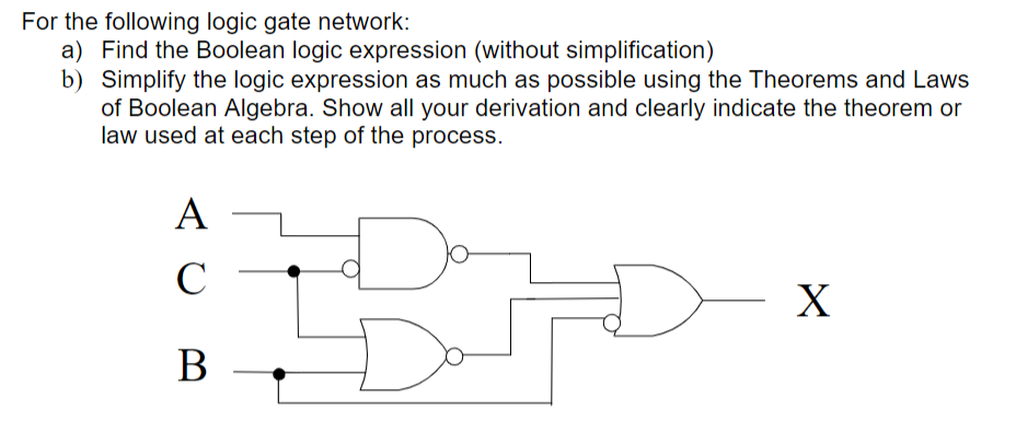 Solved For the following logic gate network: a) Find the | Chegg.com