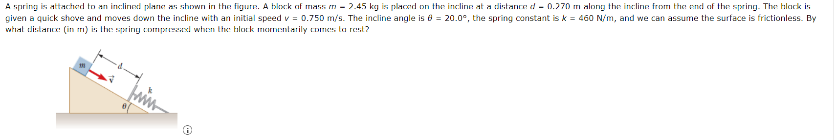 Solved what distance (in m ) is the spring compressed when | Chegg.com