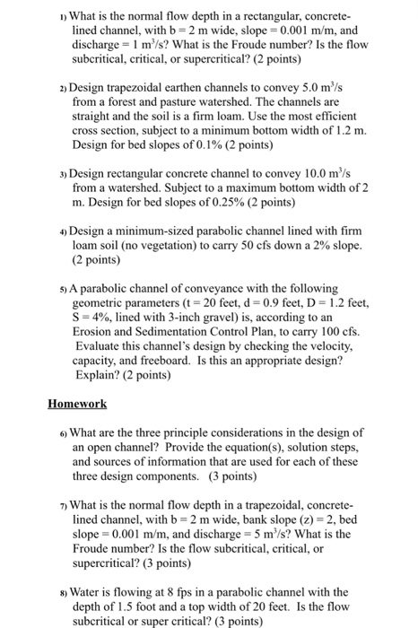 Solved a n What is the normal flow depth in a rectangular, | Chegg.com