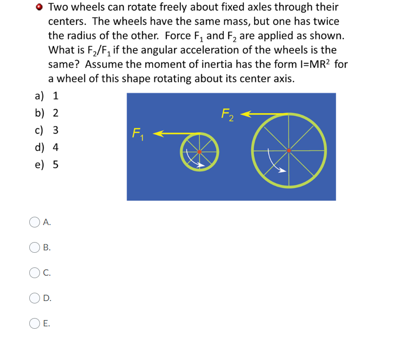 Solved Two wheels can rotate freely about fixed axles | Chegg.com