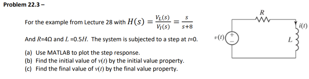 Solved Problem 22.3 - R S For the example from Lecture 28 | Chegg.com